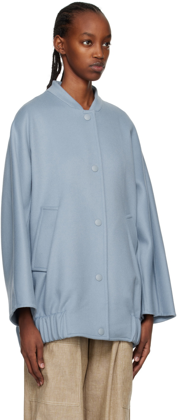 Max Mara Blue Estonia Bomber Jacket Max Mara