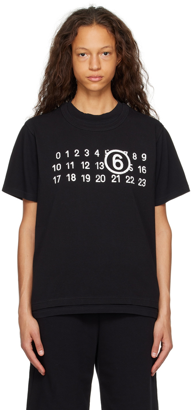 MM6 Maison Margiela Black Two-Layer T-Shirt MM6 Maison Margiela