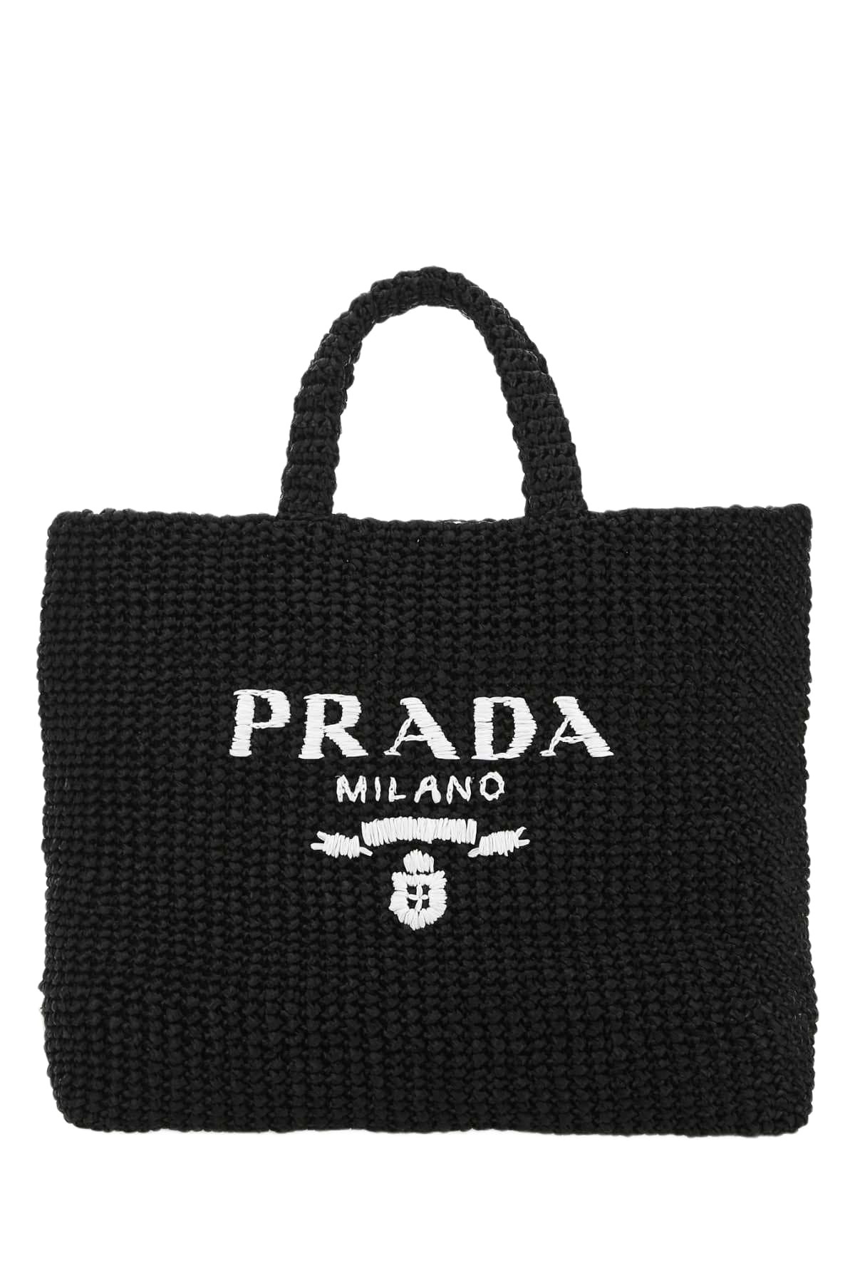 Prada Black Raffia Shopping Bag Prada