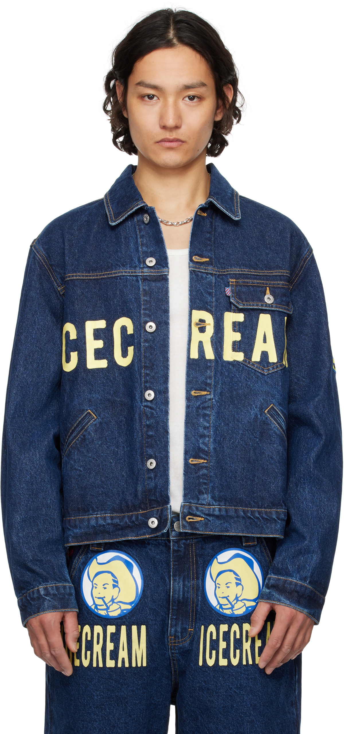 ICECREAM Indigo 'Ice Cream' Cowboy Trucker Denim Jacket ICECREAM