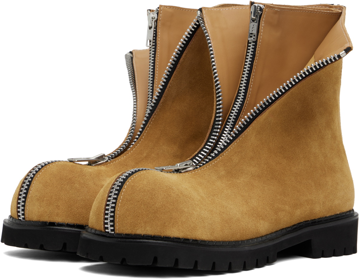 NO IDEA SSENSE Exclusive Tan Big Foot 2 Zip 2 Layer Boots
