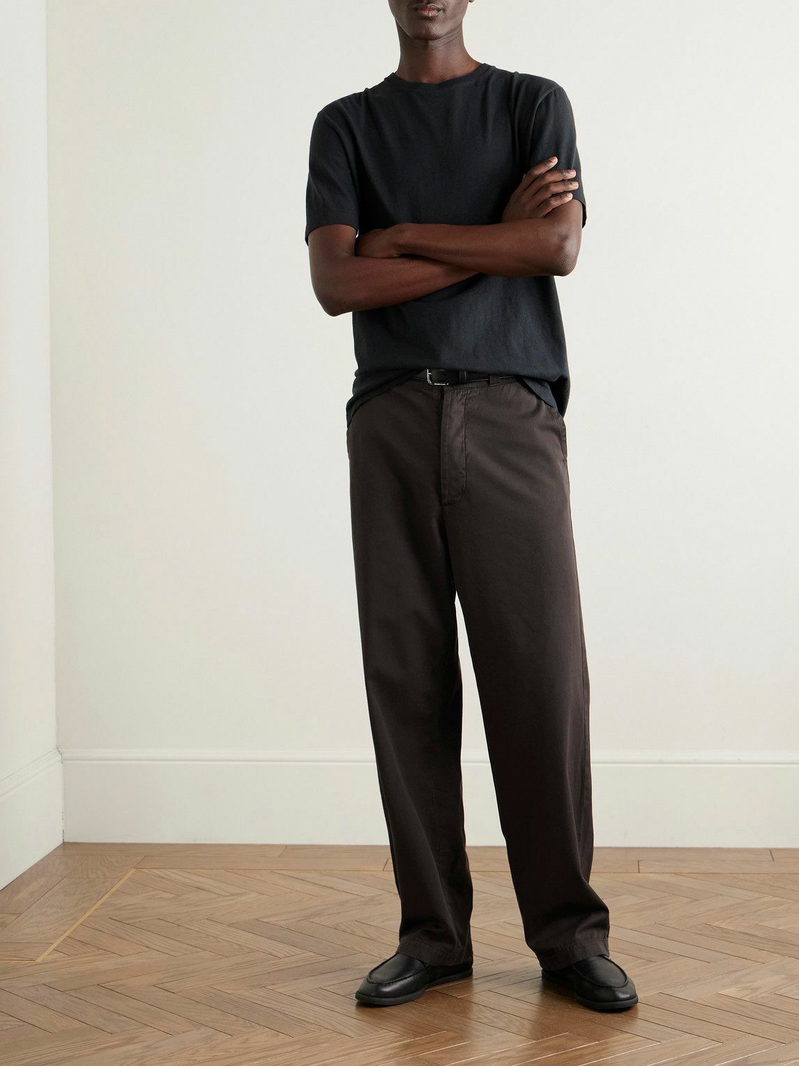 The Row - Ottis Straight-Leg Cotton and Cashmere-Blend Twill Trousers ...