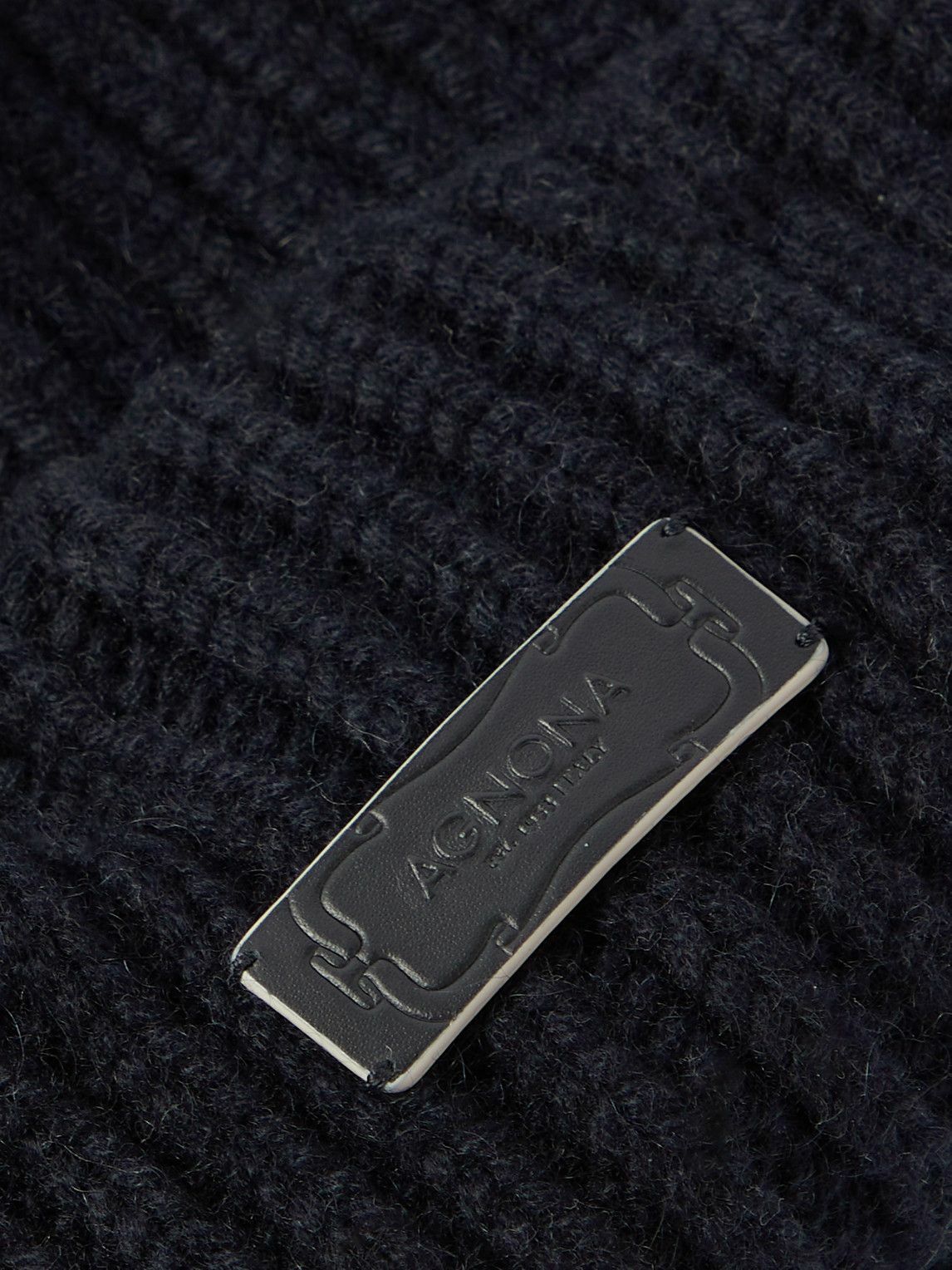 Agnona - Logo-Appliquéd Ribbed Mouliné Cashmere Beanie Agnona