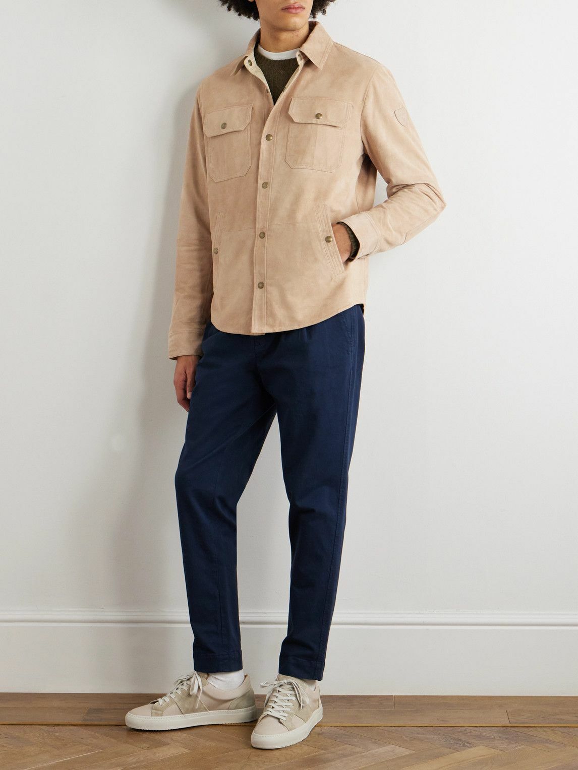 Polo Ralph Lauren - Reversible Logo-Appliquéd Suede and Shell Overshirt ...