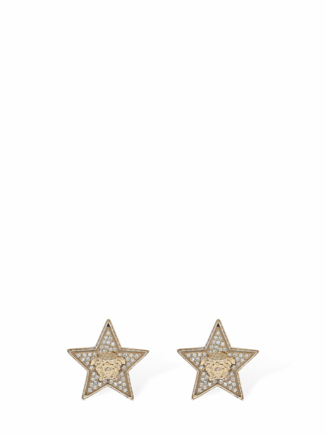 VERSACE - Star & Crystal Medusa Stud Earrings Versace