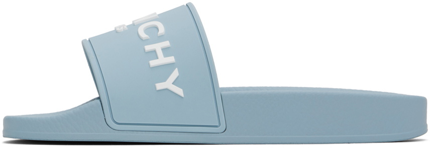 Givenchy Blue Slide Flat Pool Slides Givenchy