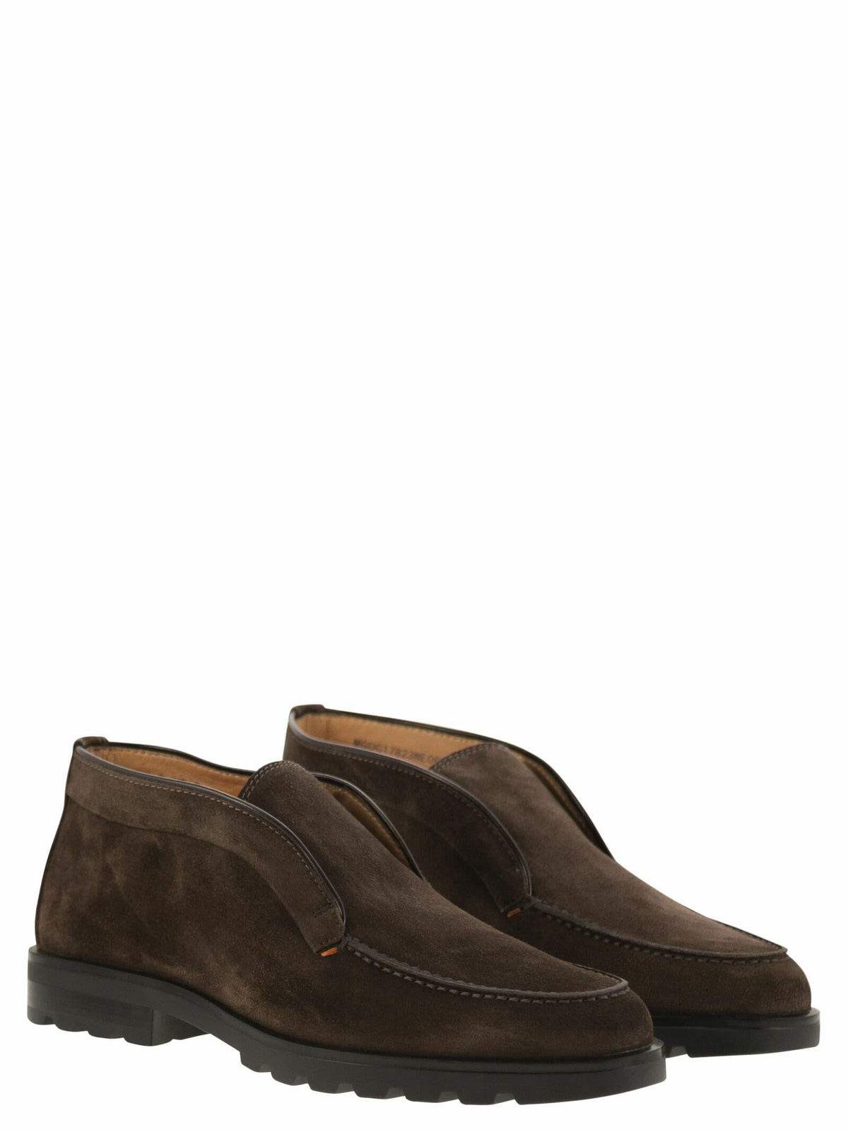 Santoni Suede Ankle Boot Without Laces Santoni