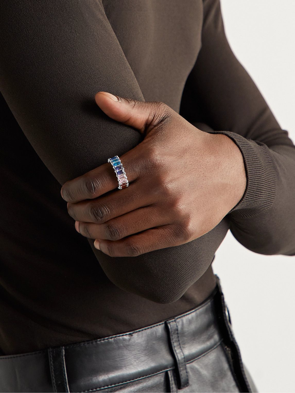 Hatton Labs - Eternity Sterling Silver Crystal Ring - Silver Hatton Labs