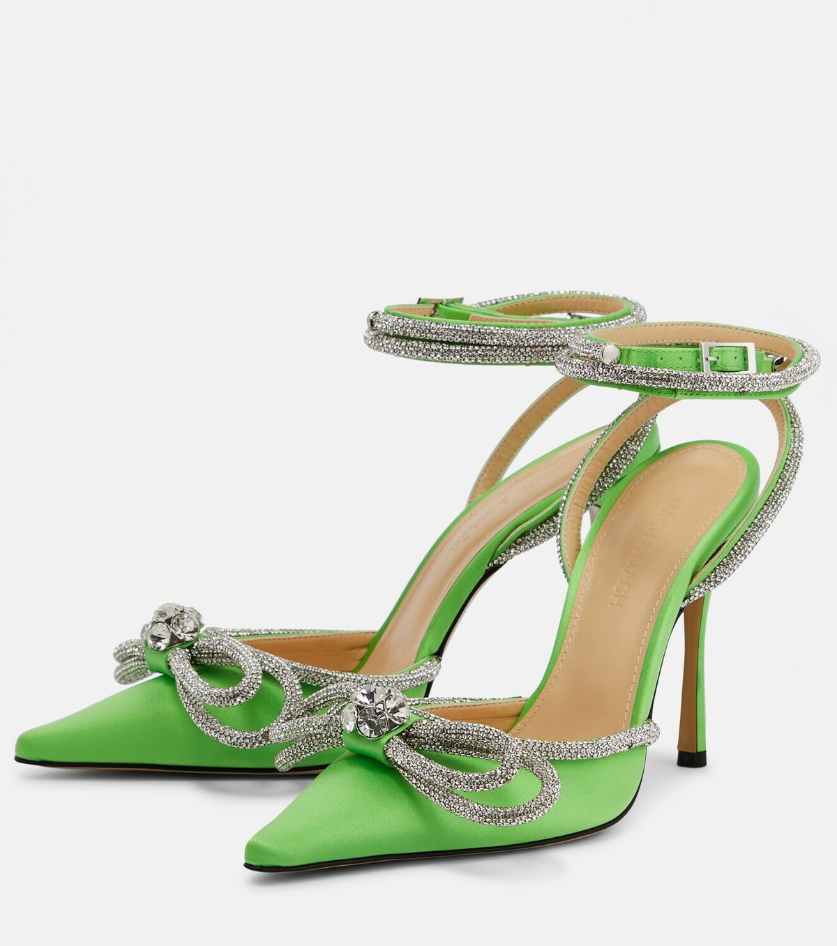 Mach & Mach - Crystal-embellished silk pumps MACH & MACH