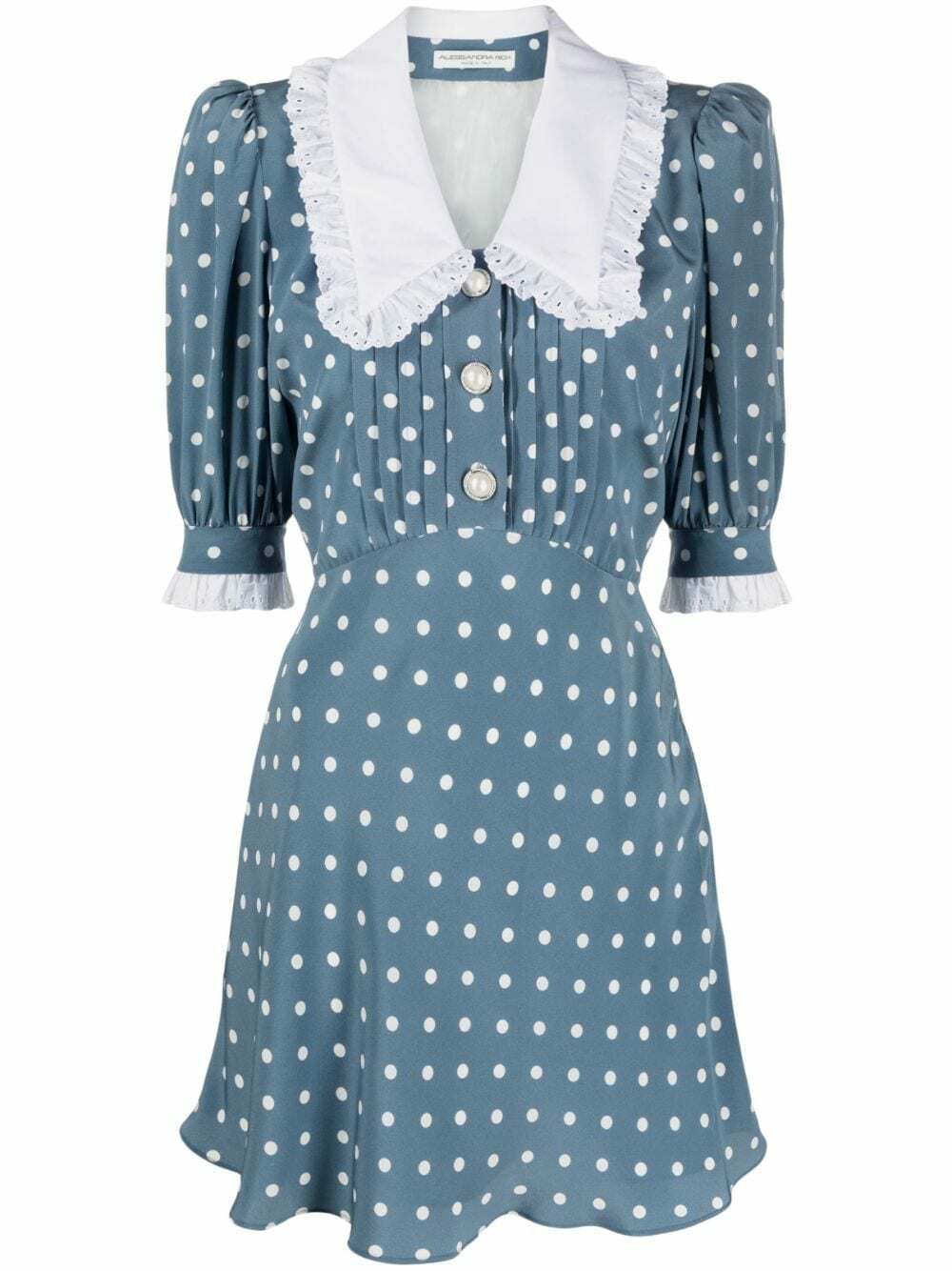ALESSANDRA RICH - Polka Dot Silk Mini Dress Alessandra Rich