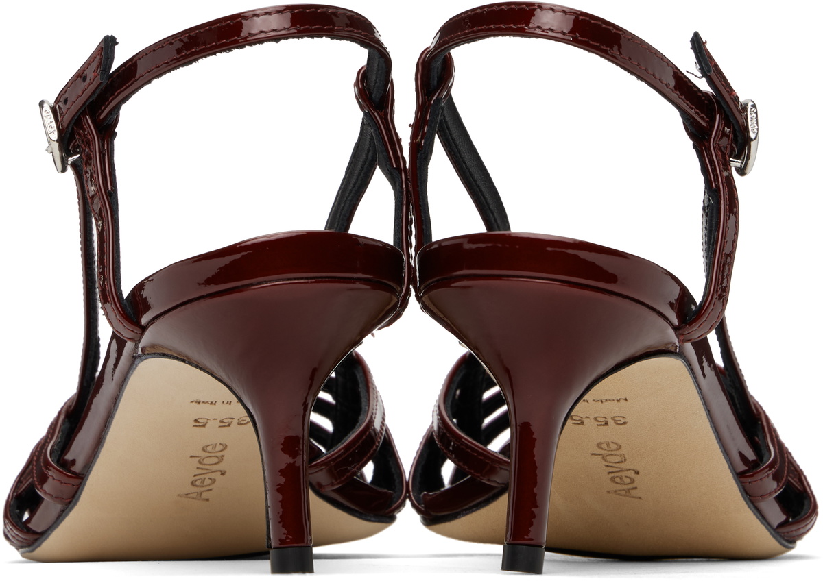 Aeyde Red Helit Leather Slingback Heels Aeyde