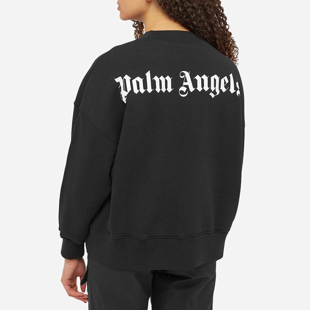 Palm Angels Women's Classic Logo Crew Sweat in Black/White Palm Angels