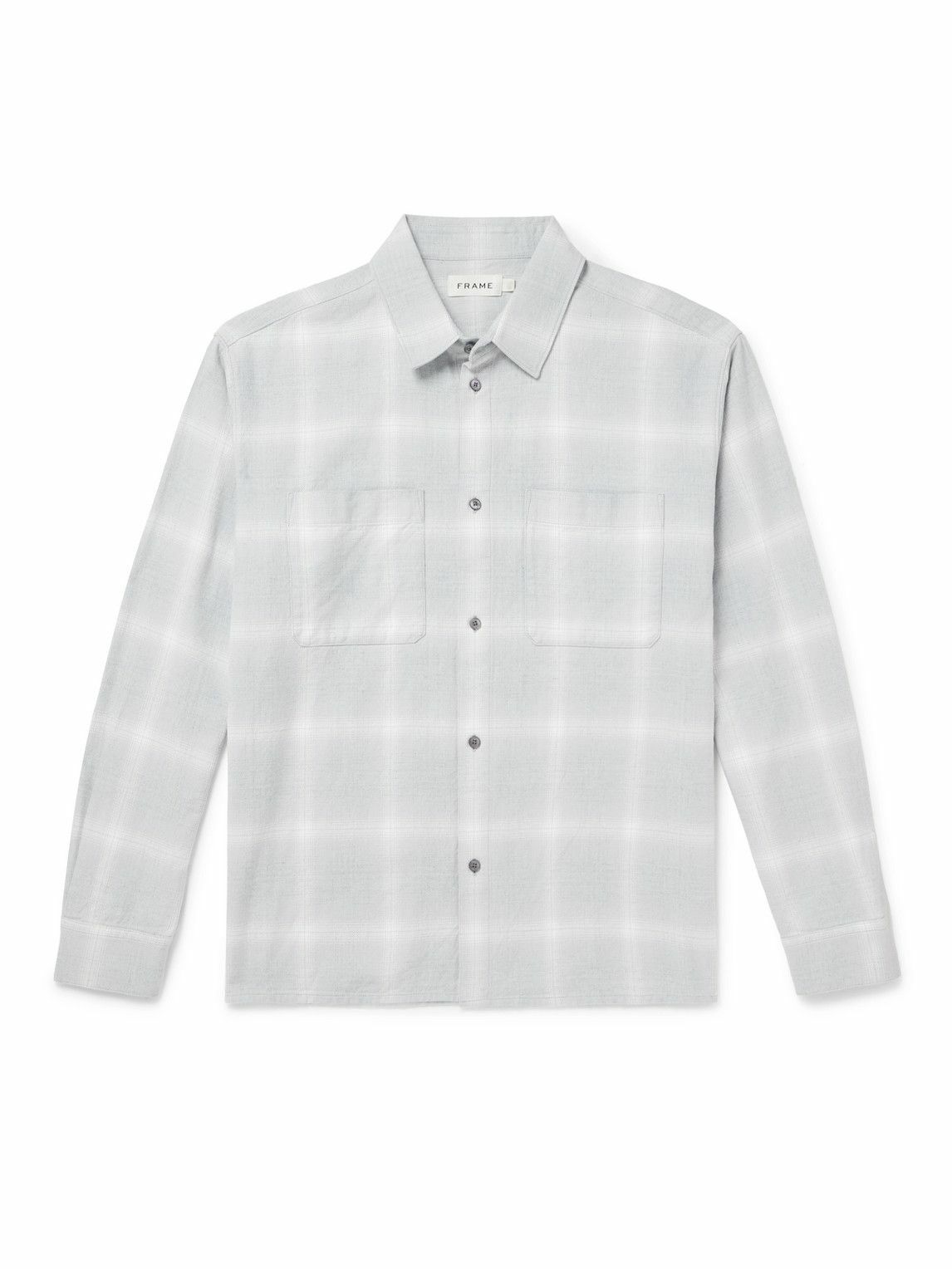 FRAME - Checked Cotton-Flannel Overshirt - Gray Frame Denim