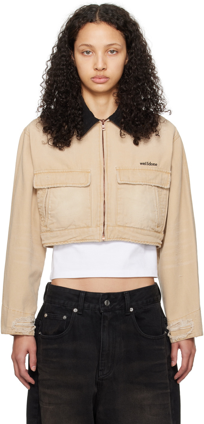 We11done Beige Distressed Jacket We11done