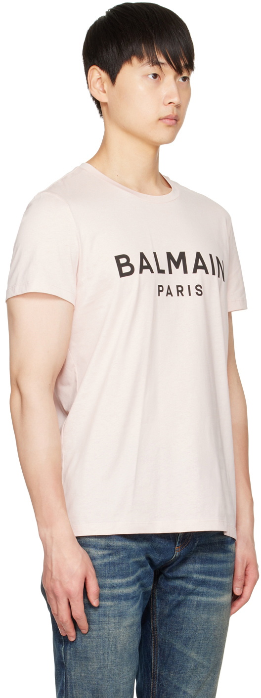 Balmain Pink Print T-Shirt Balmain