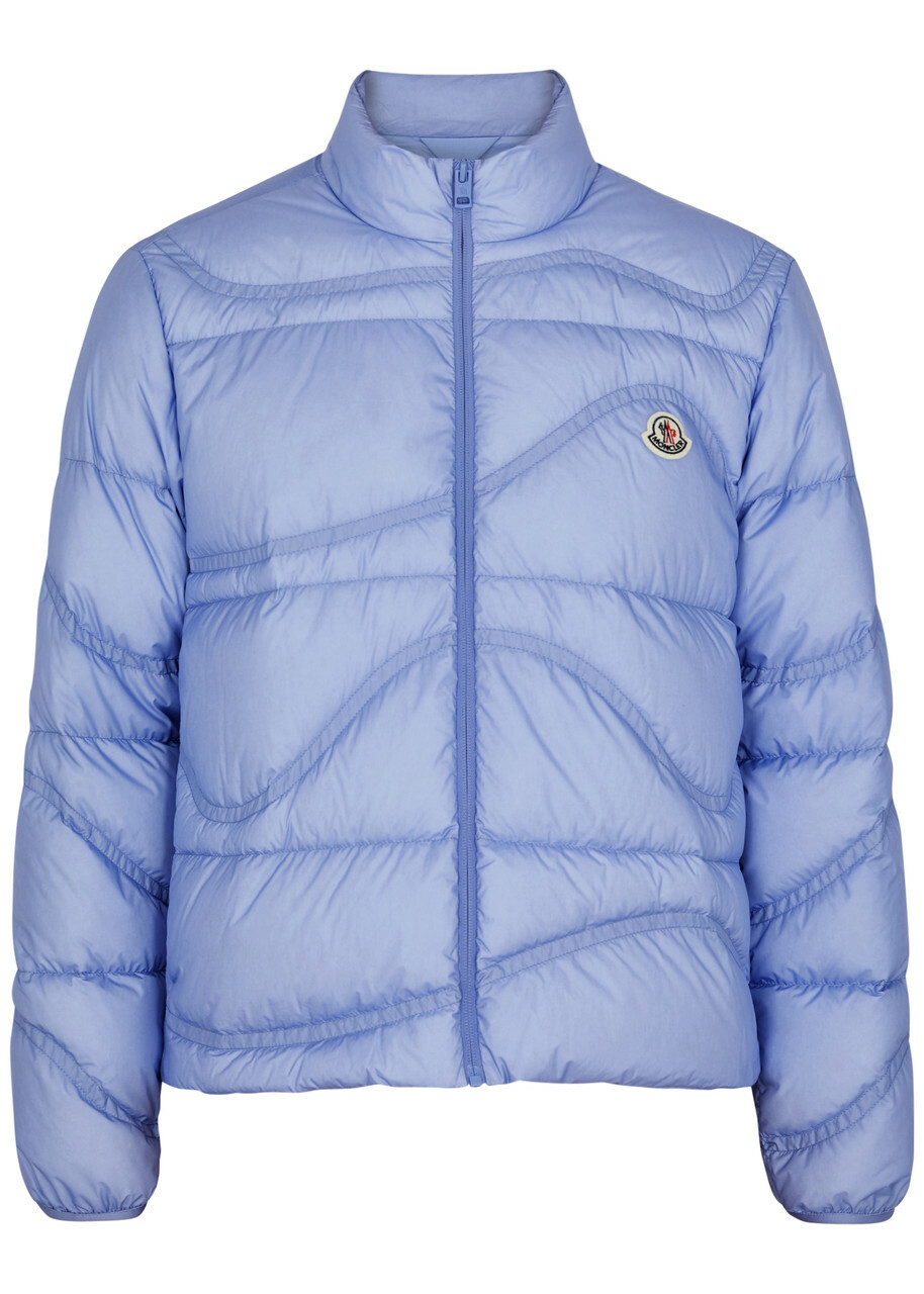 Moncler Cabbage Quilted Shell Jacket Light Blue Moncler