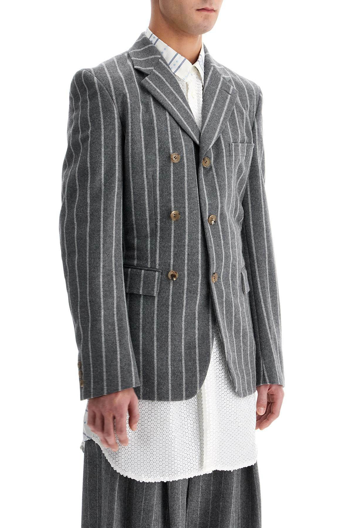 COMME DES GARCONS HOMME PLUS striped wool jacket Grey Comme des Garcons ...