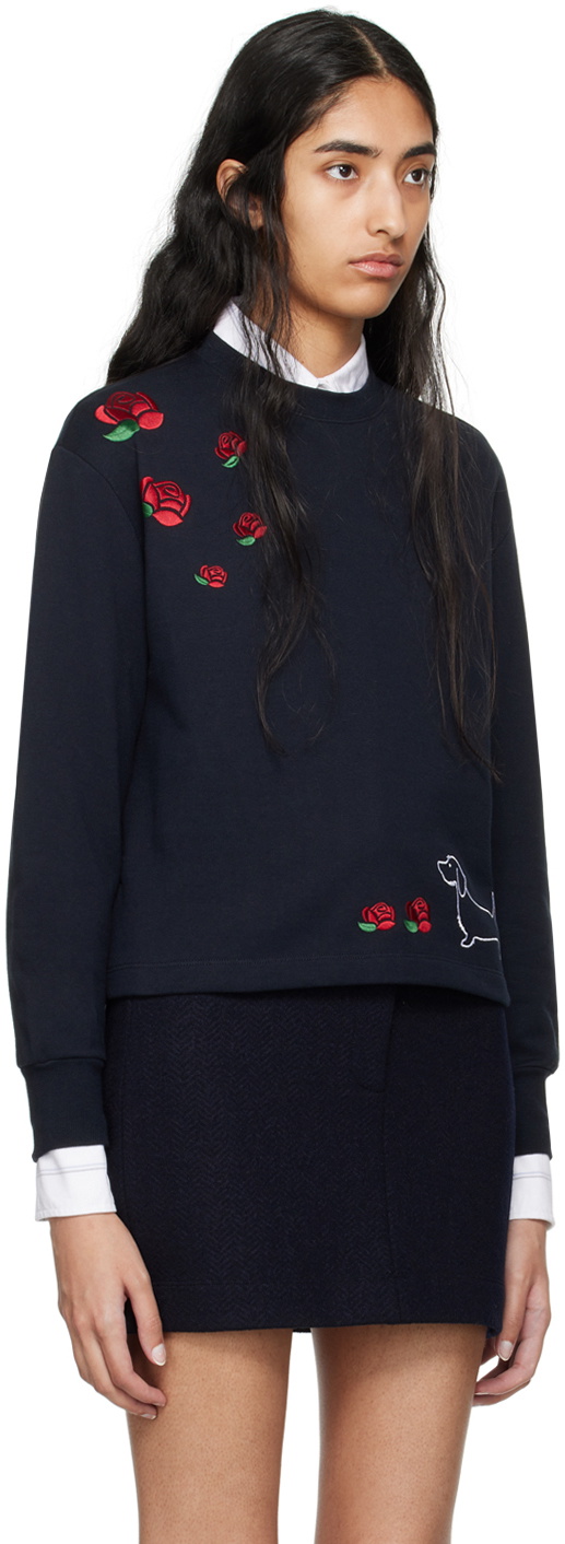 Thom Browne Navy Hector & Rose Sweatshirt Thom Browne