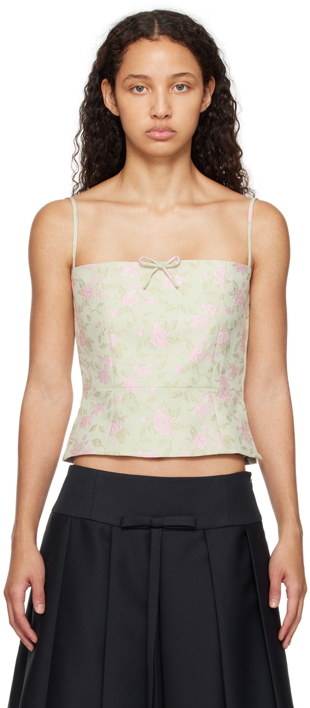 Sandy Liang Green Hunter Tank Top Sandy Liang