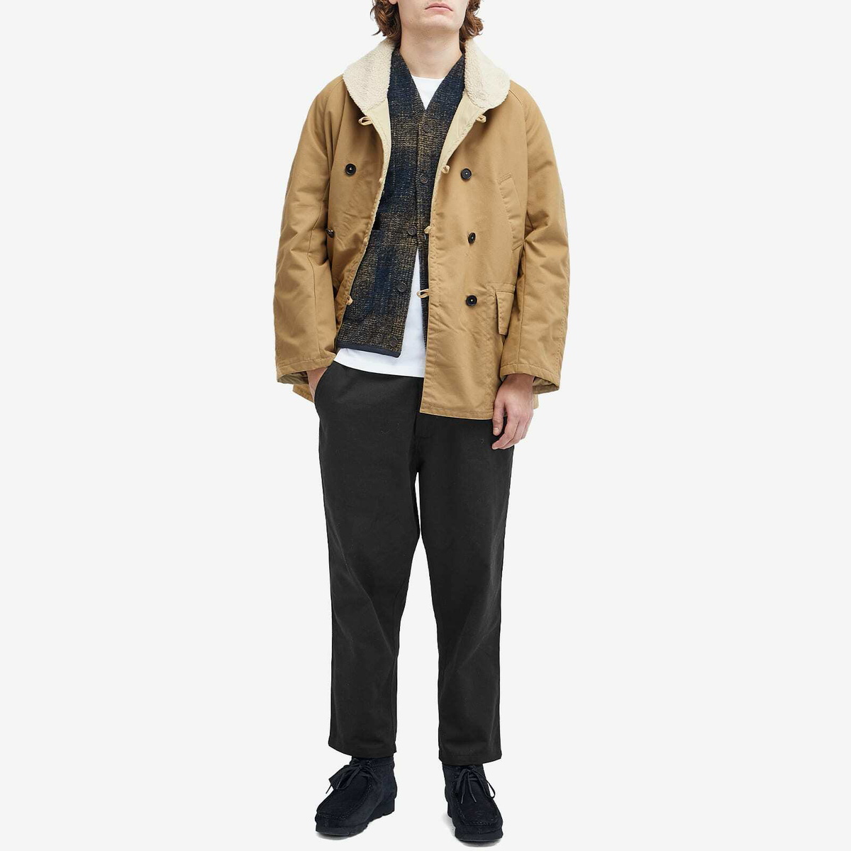 Universal Works Men's Reversible Mackinaw Jacket in Sand Universal Works