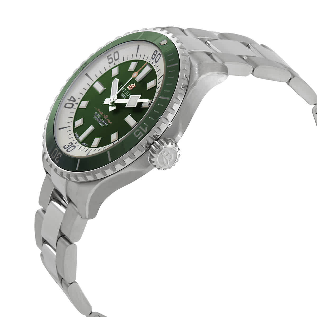 Breitling Superocean Automatic Chronometer Green Dial Mens Watch ...