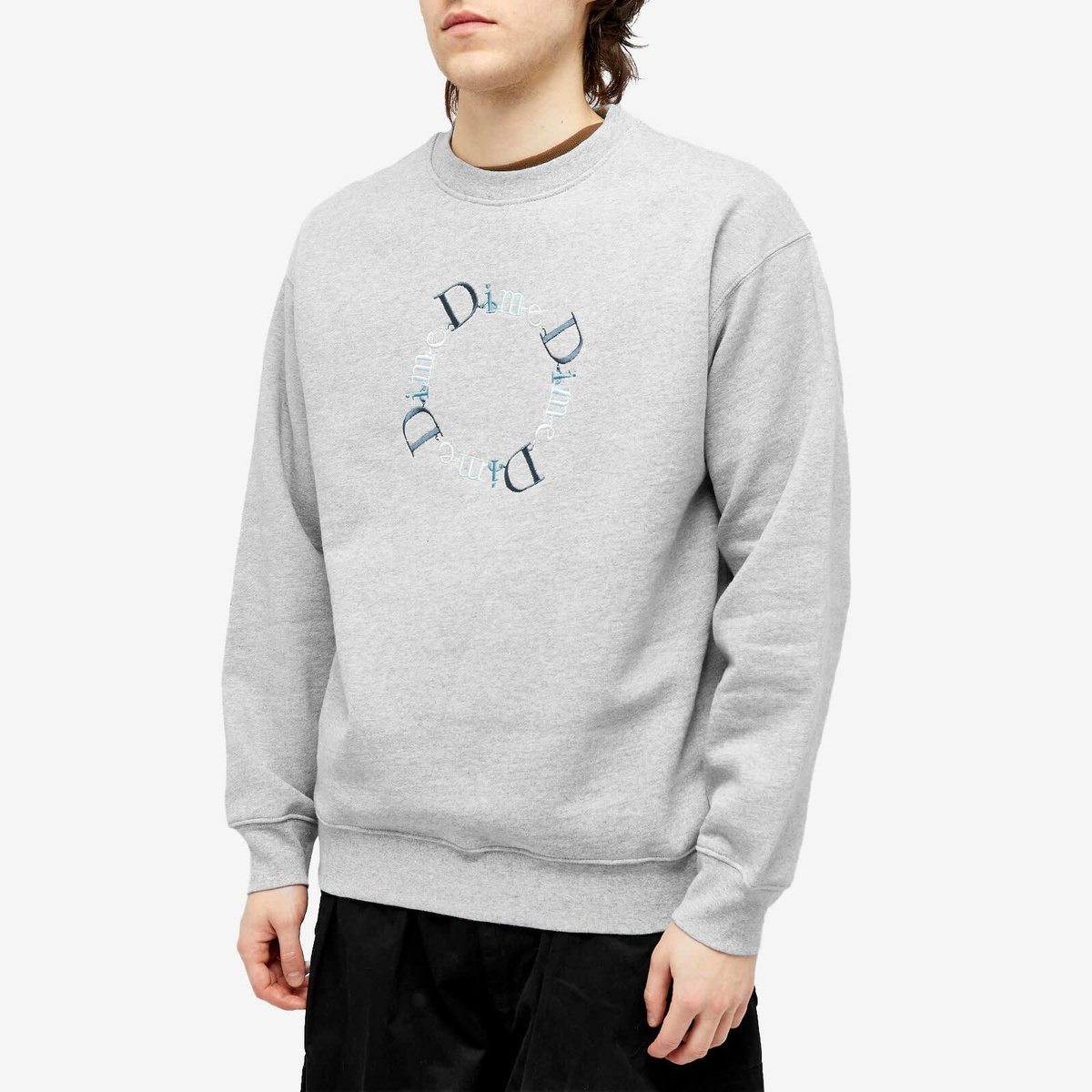 Dime Men's Classic BFF Crew Sweat in Heather Grey Dime