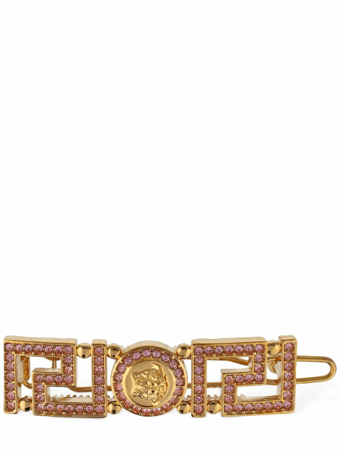 VERSACE - Greca Motif & Medusa Crystal Hair Clip Versace