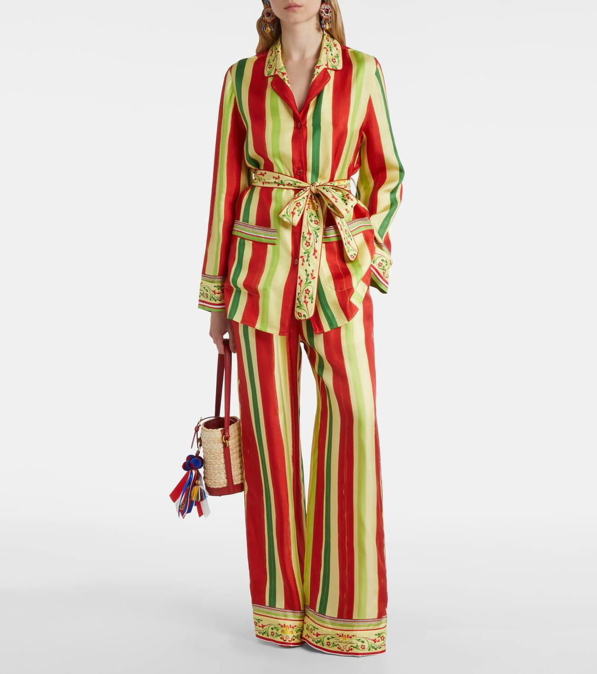 Dolce&Gabbana High-rise striped silk palazzo pants Dolce & Gabbana