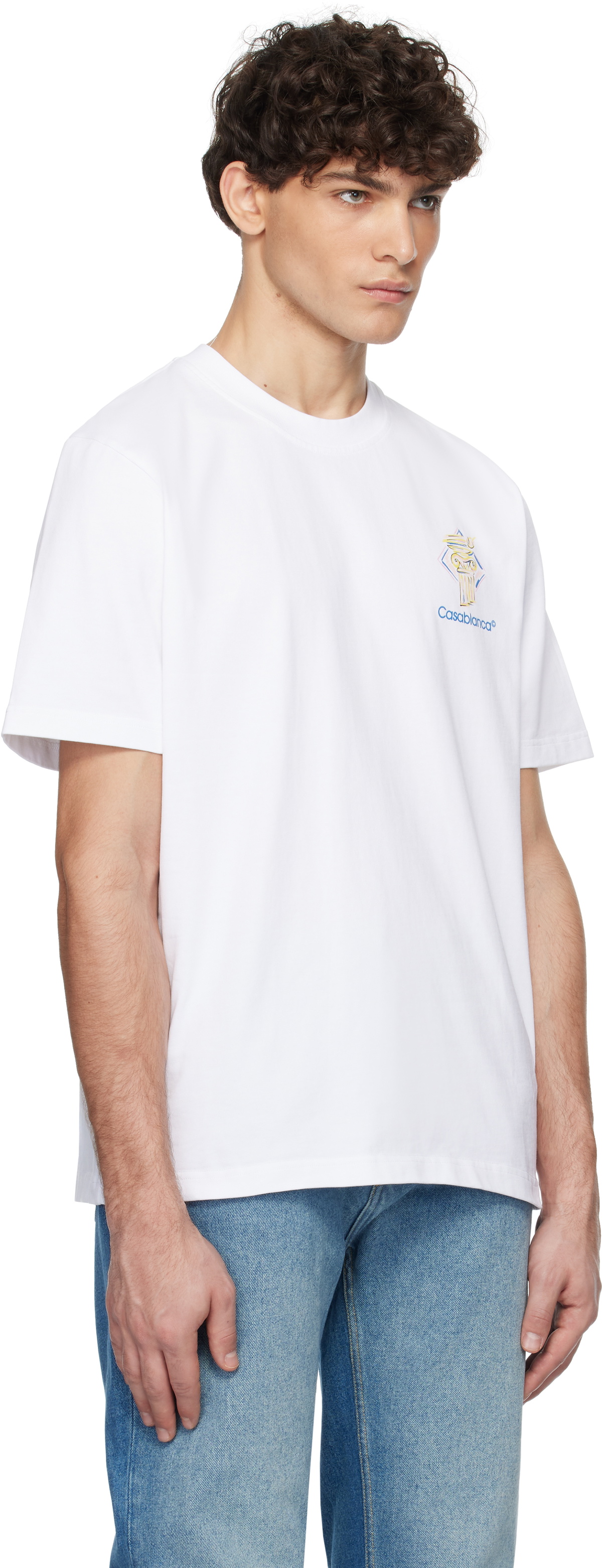 Casablanca White Diamond Column T-shirt Casablanca