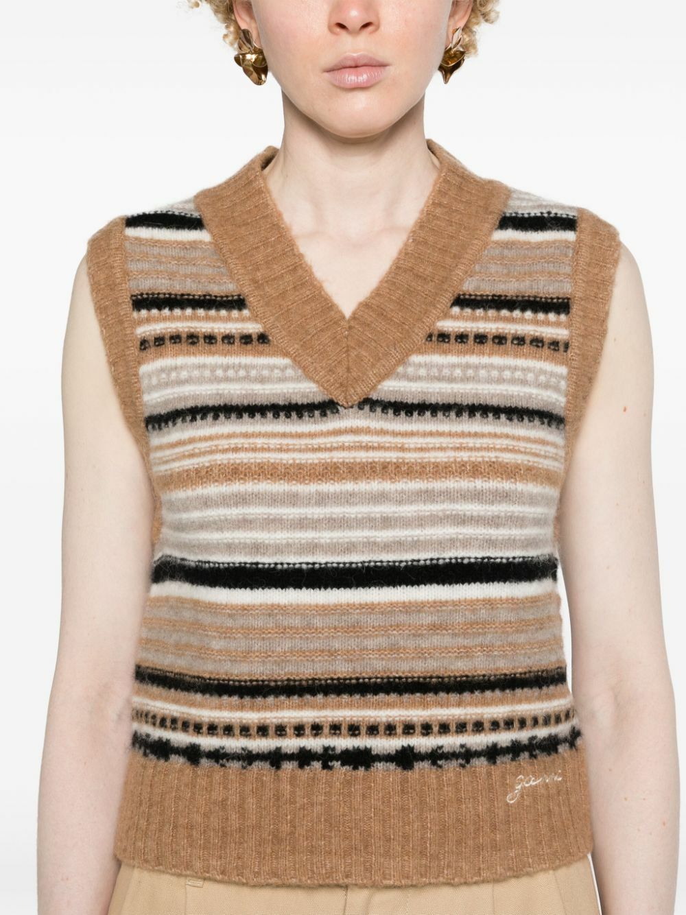 GANNI - Wool Striped Vest GANNI