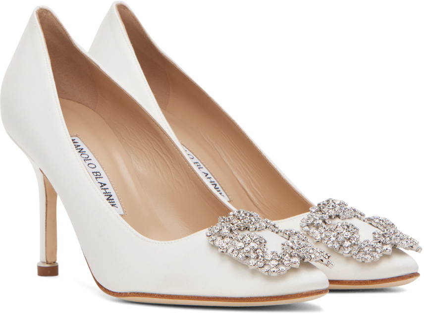 Manolo Blahnik White Hangisi 90 Heels Manolo Blahnik