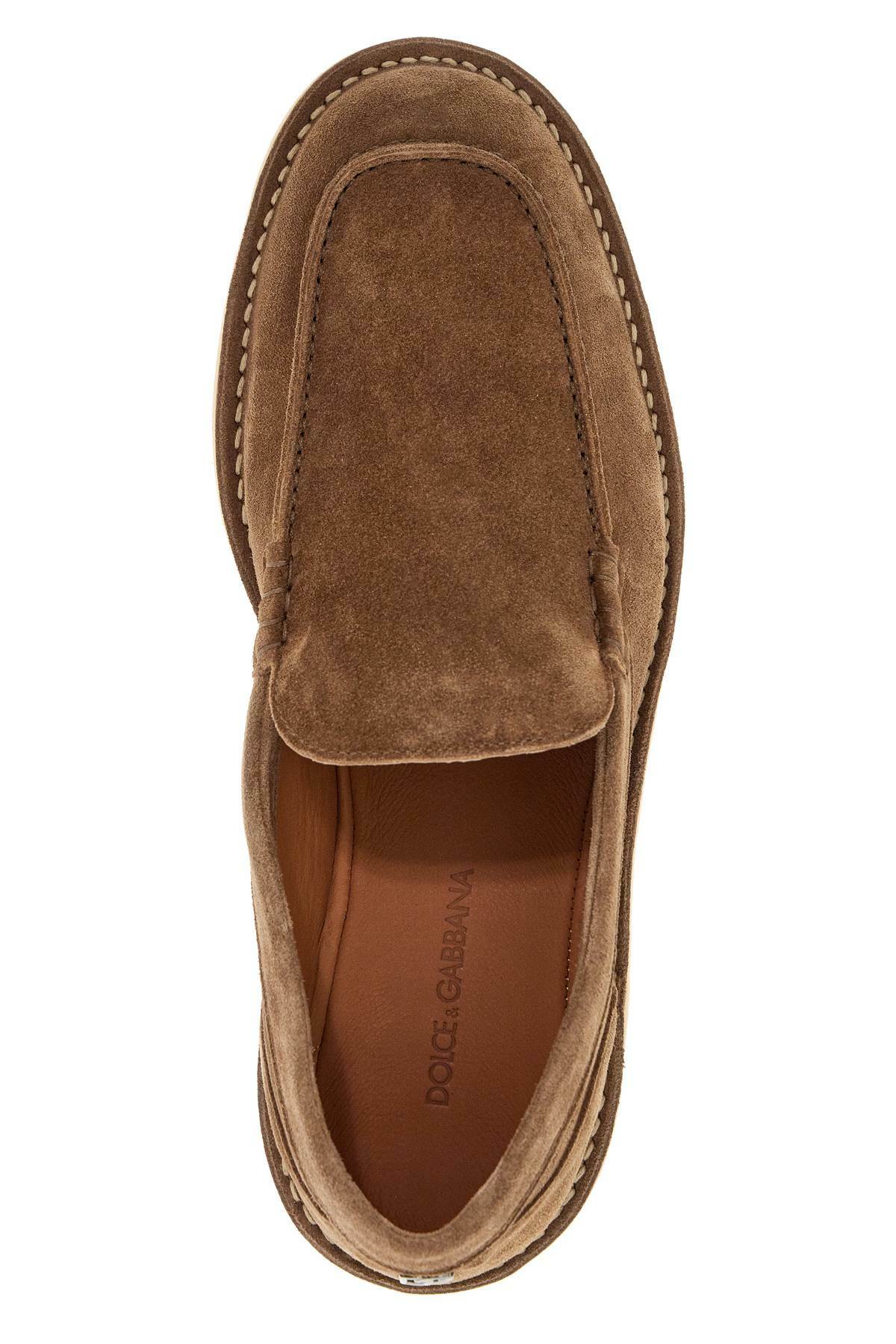 DOLCE & GABBANA suede leather moccas Brown Dolce & Gabbana