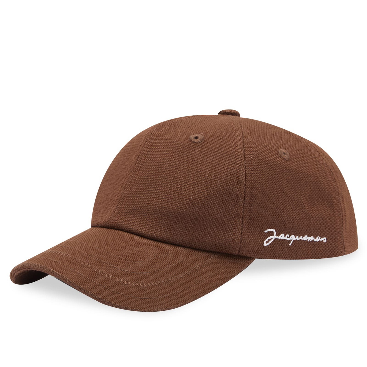 Jacquemus Men's Script Logo Cap in Brown Jacquemus
