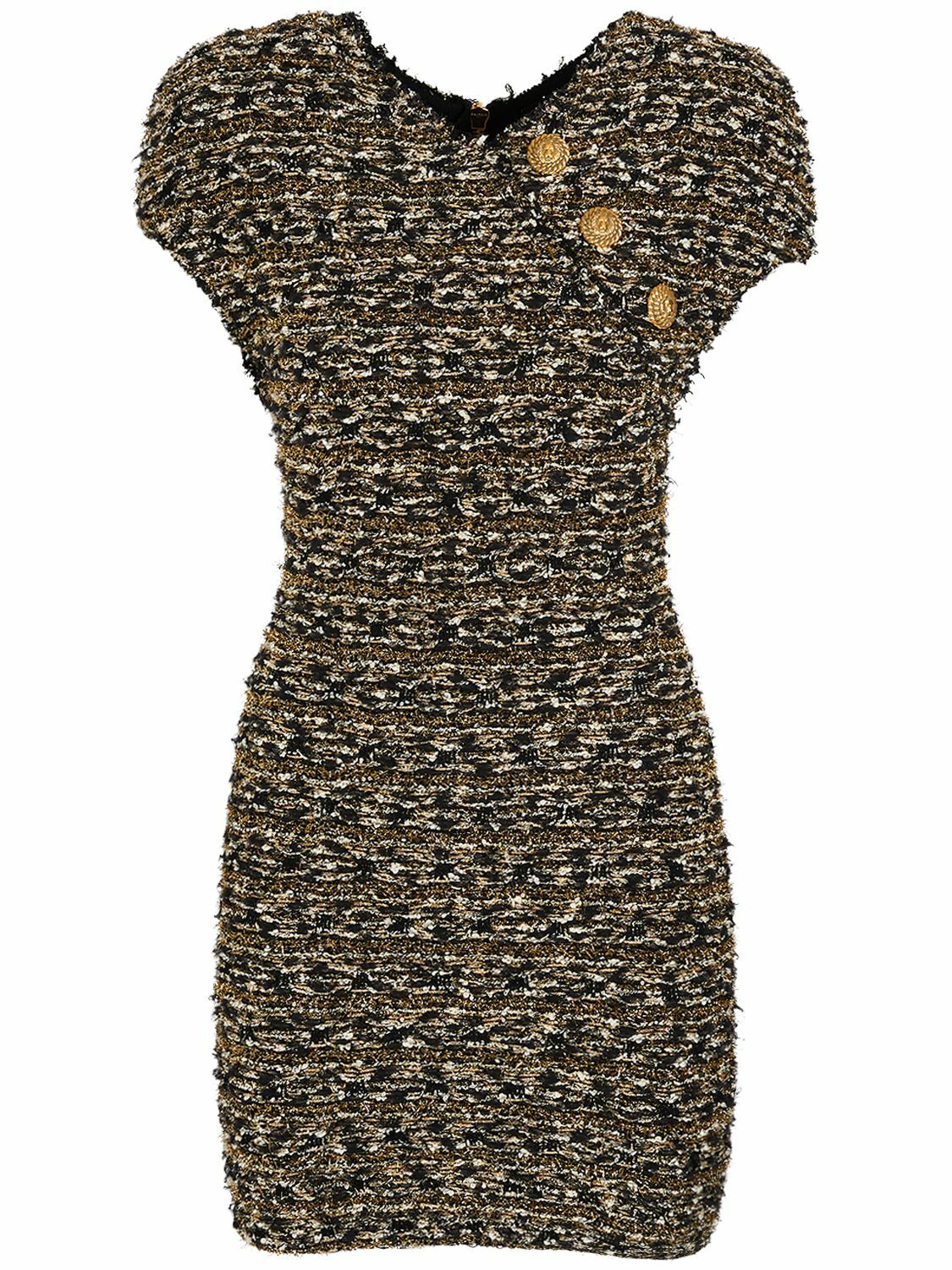 BALMAIN - Tweed & Lurex Mini Dress Balmain