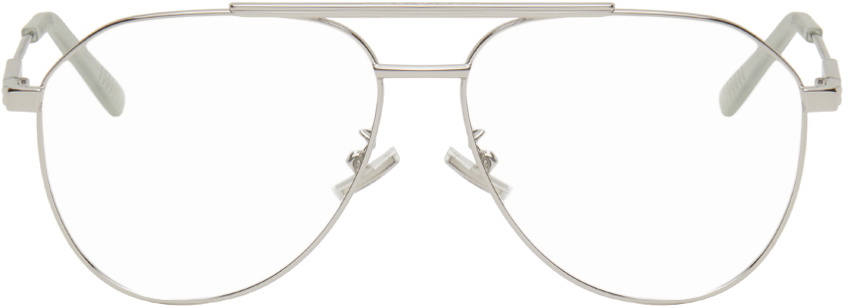 Bottega Veneta Silver Aviator Glasses Bottega Veneta