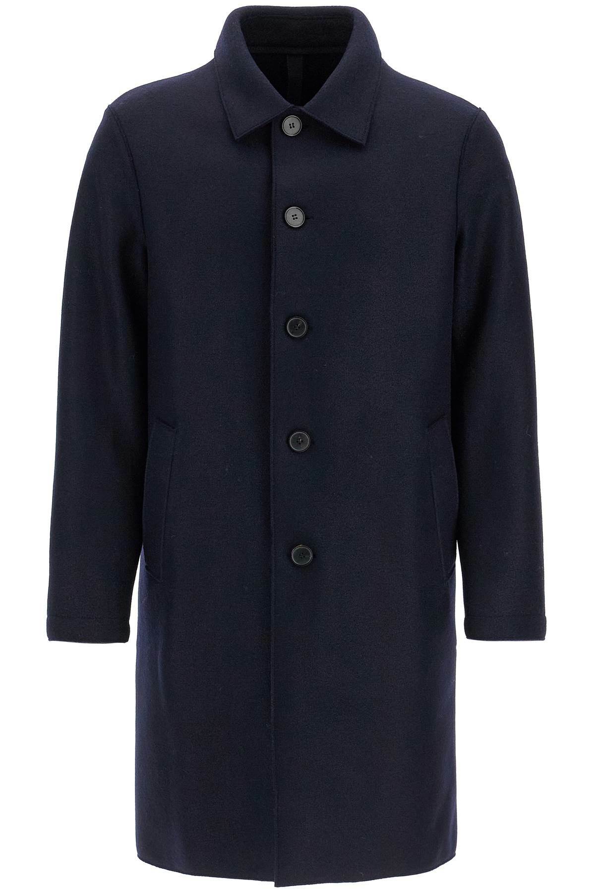 HARRIS WHARF LONDON single-breasted pressed wool coat Blue Harris Wharf ...