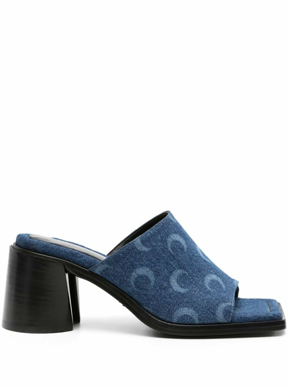 Marine Serre Blue MS Regenerated Denim Mules Marine Serre