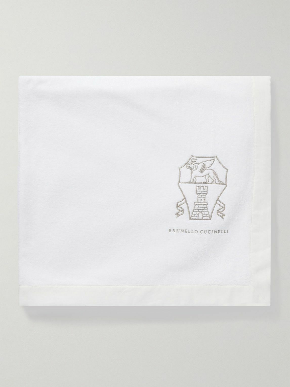 Brunello Cucinelli - Logo-Embroidered Cotton-Terry Beach Towel Brunello ...