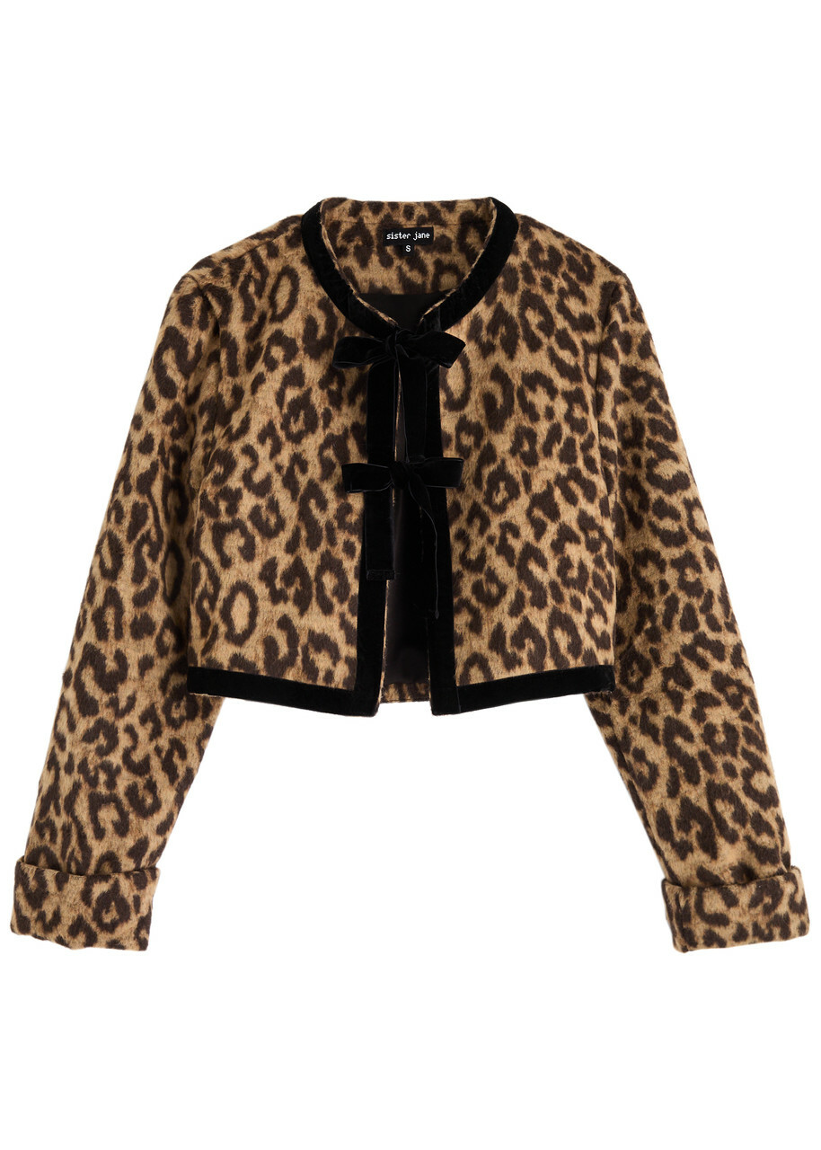 Sister Jane Lily Leopard-print Brushed Woven Cardigan Sister Jane