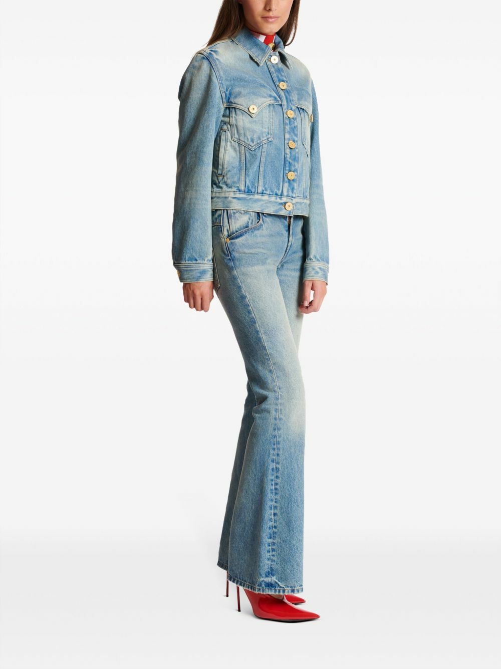 Balmain Blue Washed Denim Jacket Balmain
