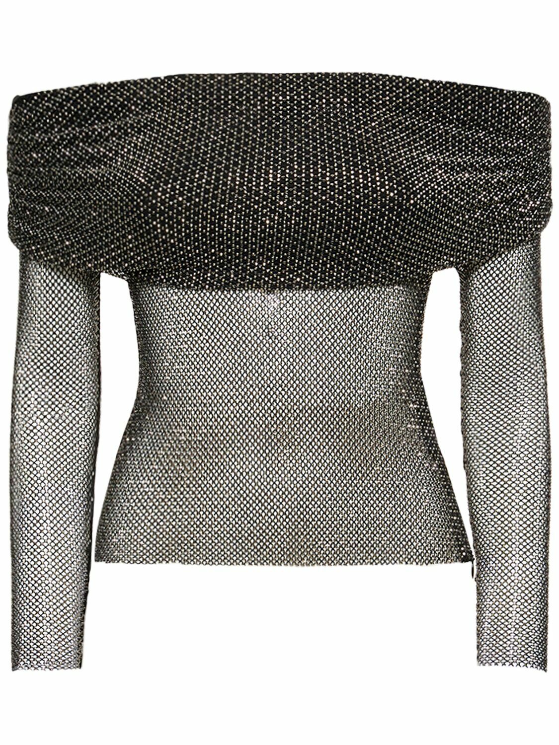 SELF-PORTRAIT - Embellished Fishnet Top Self-Portrait