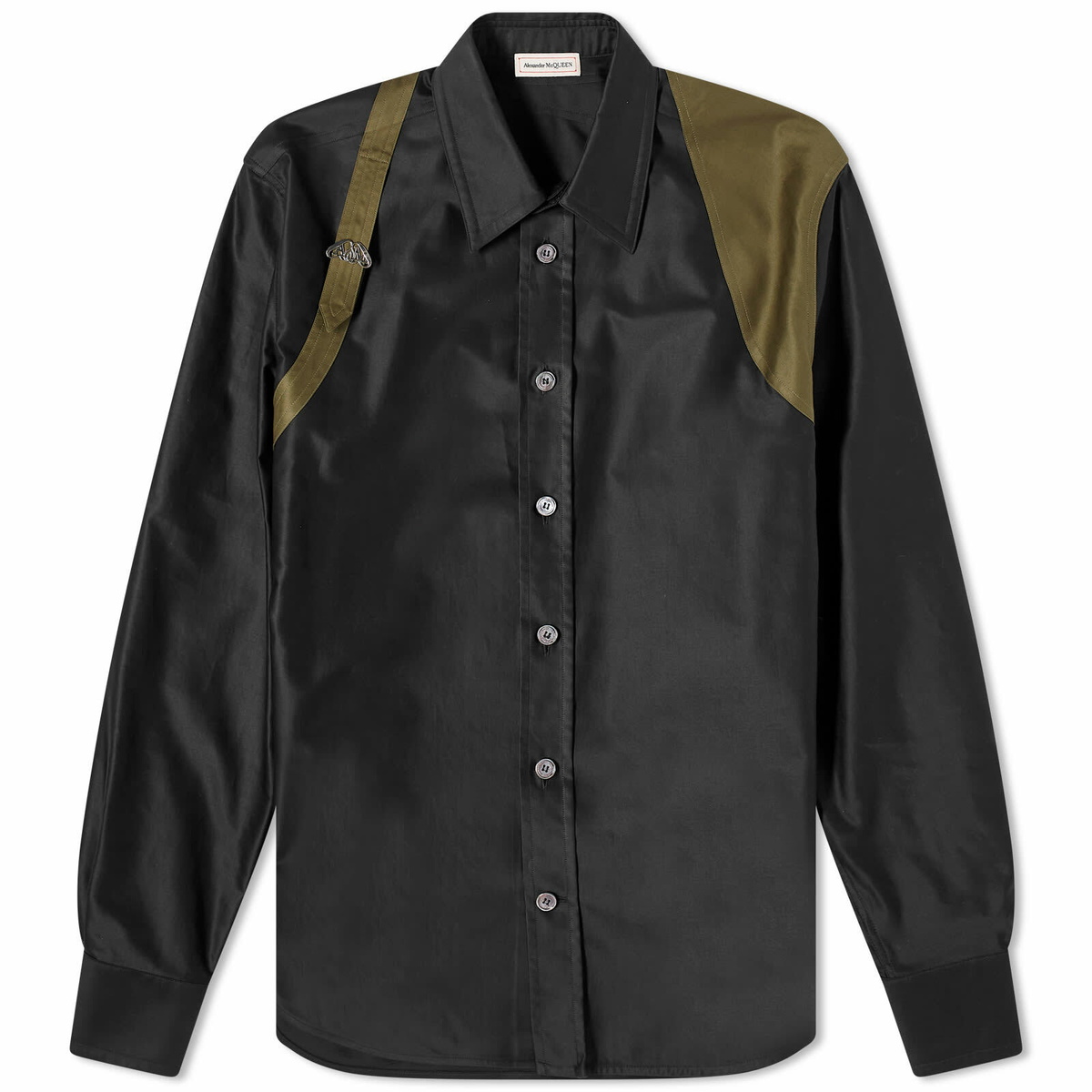 Alexander McQueen Men's Harness Shirt in Black Alexander McQueen