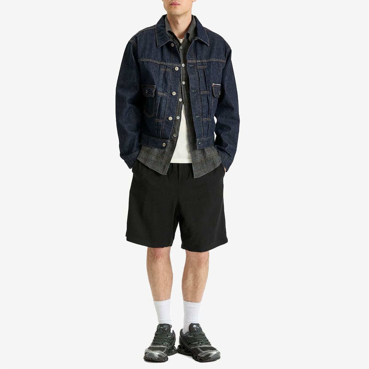Uniform Experiment Men's Washed Denim Jacket in Indigo Uniform Experiment