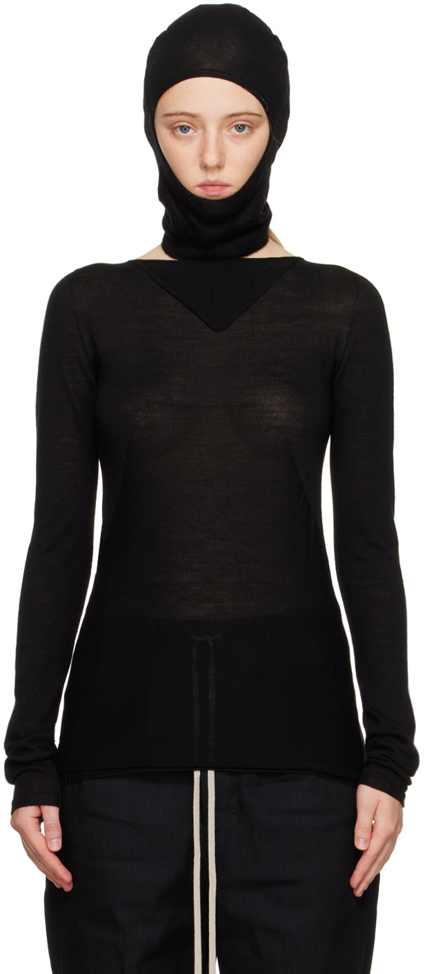 Rick Owens Black Column Long Sleeve T-Shirt Rick Owens