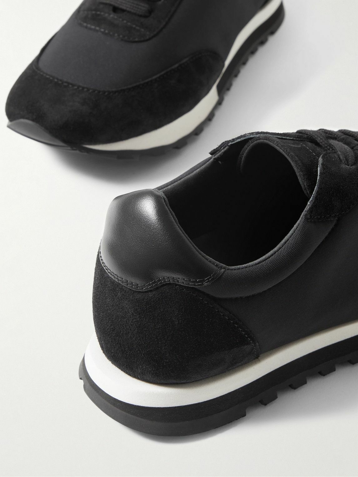 The Row - Owen Leather- and Suede-Trimmed Nylon Sneakers - Black The Row
