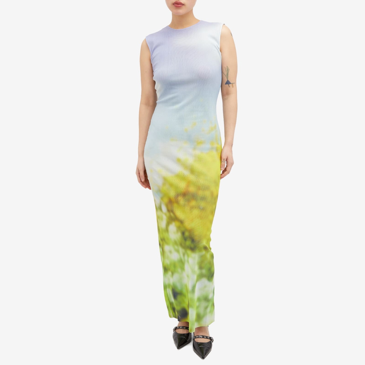 Acne Studios Women's Landscape Maxi Dress in Purple/Yellow Acne Studios
