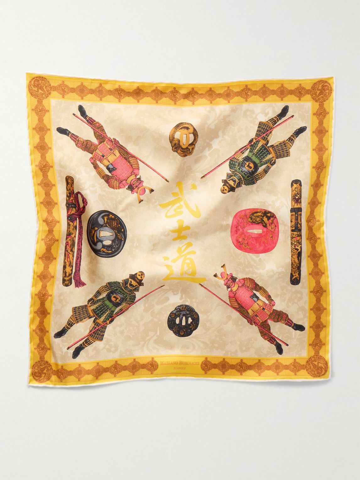 Rubinacci - Samurai Printed Silk-Twill Pocket Square Rubinacci