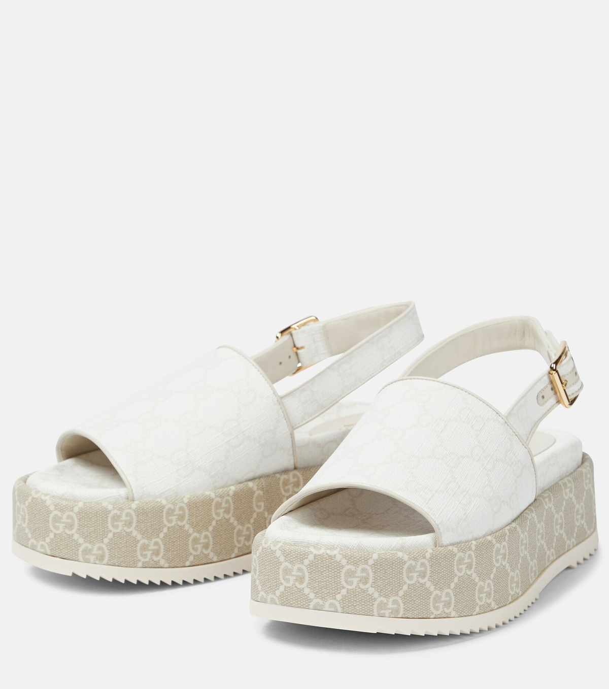 Gucci - GG canvas platform sandals Gucci