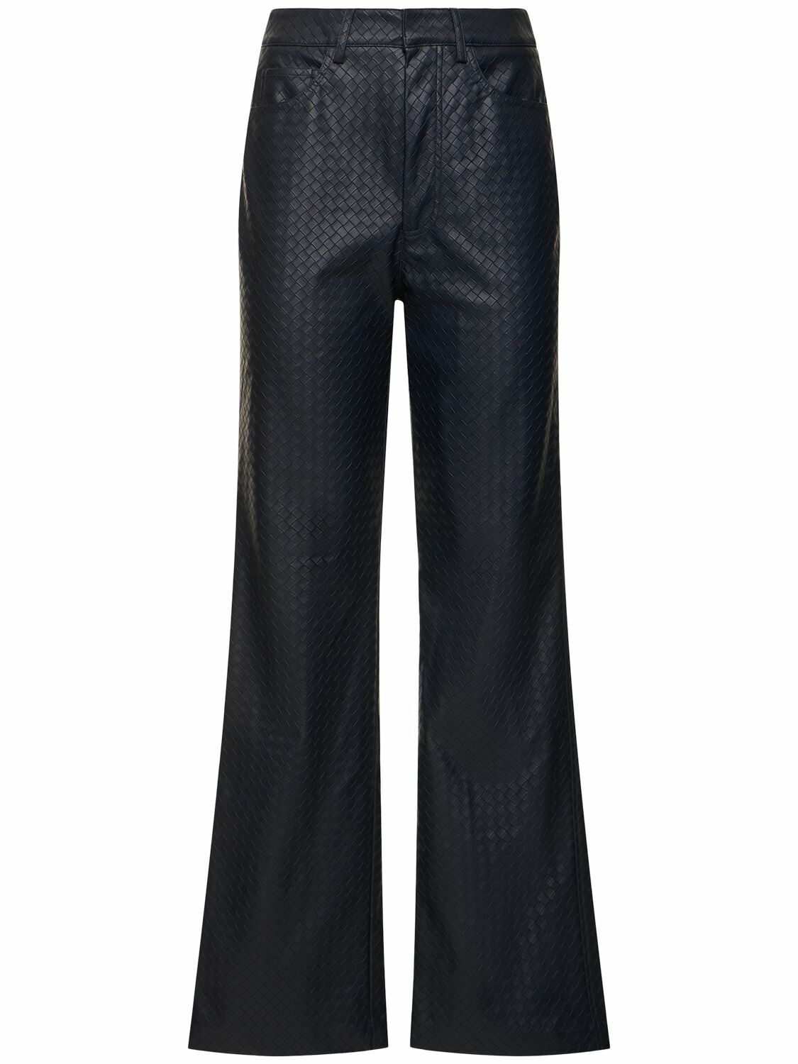 ROTATE Straight Braided Faux Leather Pants ROTATE Birger Christensen
