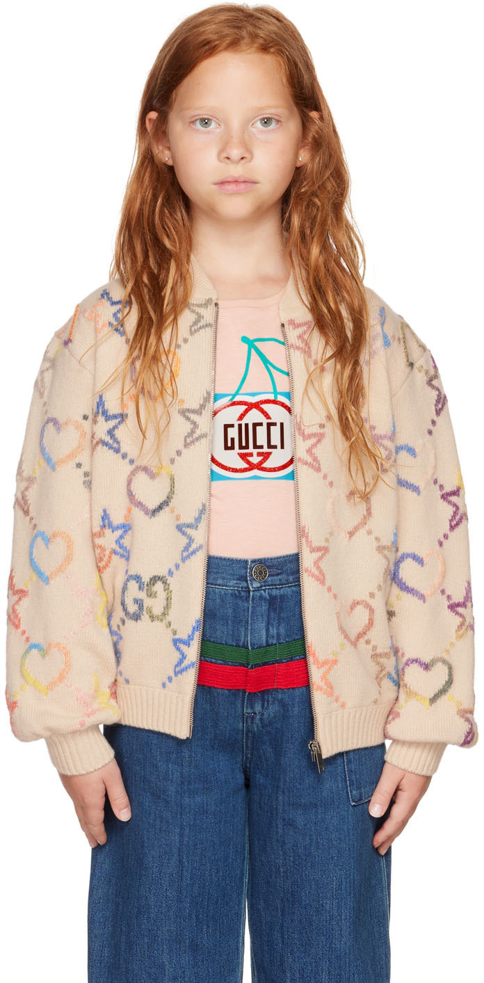 Gucci Kids Beige Monogram Jacket Gucci